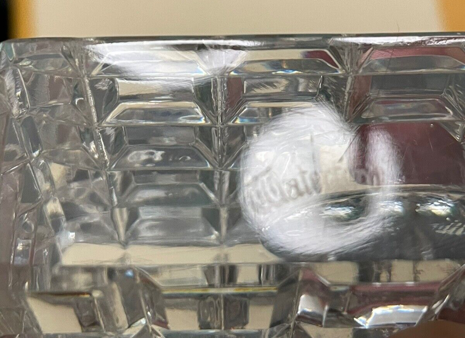 Waterford Crystal Quadrata Cube Desk Table Clock Sweep 2nd Hand 3.25 ...