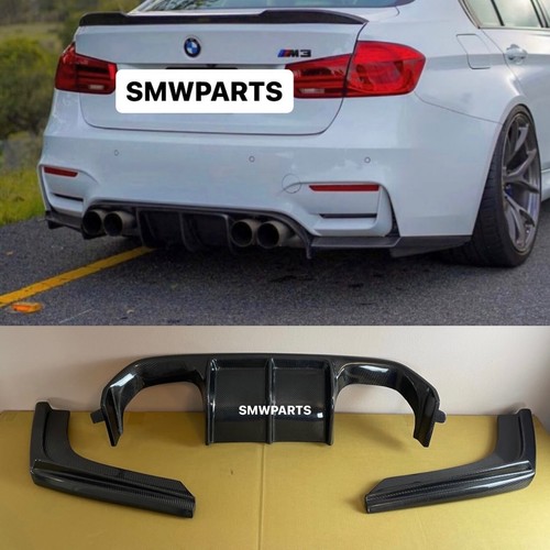 V Style Real Carbon Fiber Rear Bumper Diffuser For BMW F80 M3 F82 F83 ...