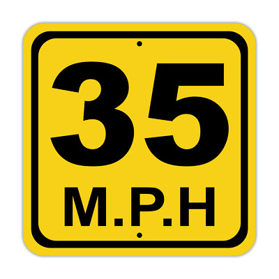 Maximum Speed Limit 35 MPH Street Novelty Notice Aluminum Metal Sign | eBay