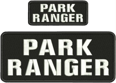PARK RANGER embroidery patch 4X10 and 2x5 hook ON BACK white | eBay