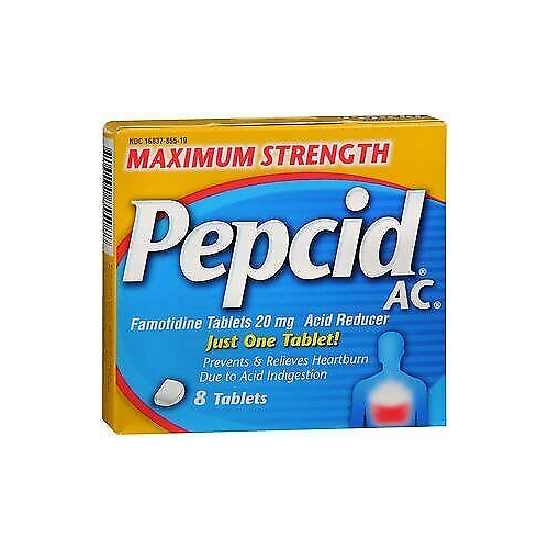 Pepcid AC Famotidine Tablets 20mg Acid Reducer Heartburn Relief 8ct ...