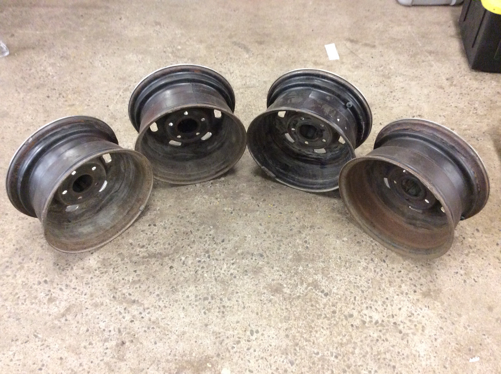 Set of 4 Original Camaro Nova 14X7 Rally Wheels Rims w/ Trim K-1-8-4-20 ...