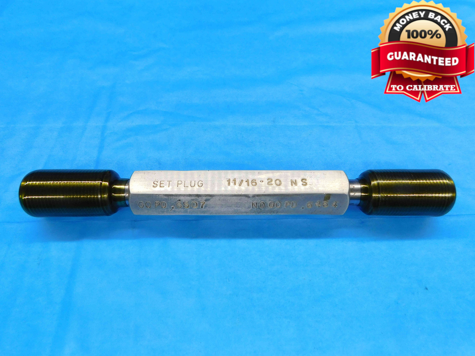 11/16 20 NS SET THREAD PLUG GAGE .6875 GO NO GO P.D.'S = .6507 & .6464 ...
