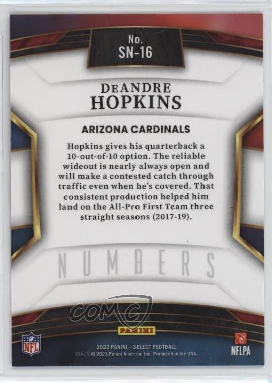 2022 Panini Select Select Numbers DeAndre Hopkins #SN-16 | eBay
