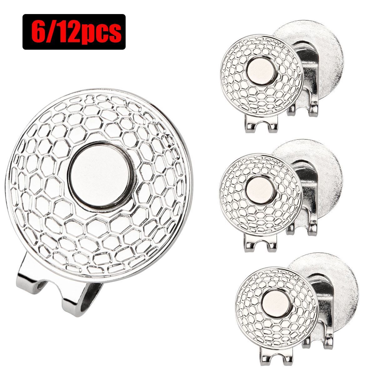 6/12Pack Golf Magnetic Hat Clip Ball Marker Hat Clip For Ball Marker ...