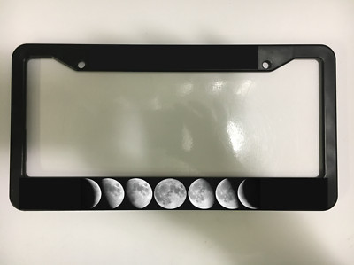 Moon Lunar Phases Time Space Galaxy Luna Eclipse Black License Plate ...