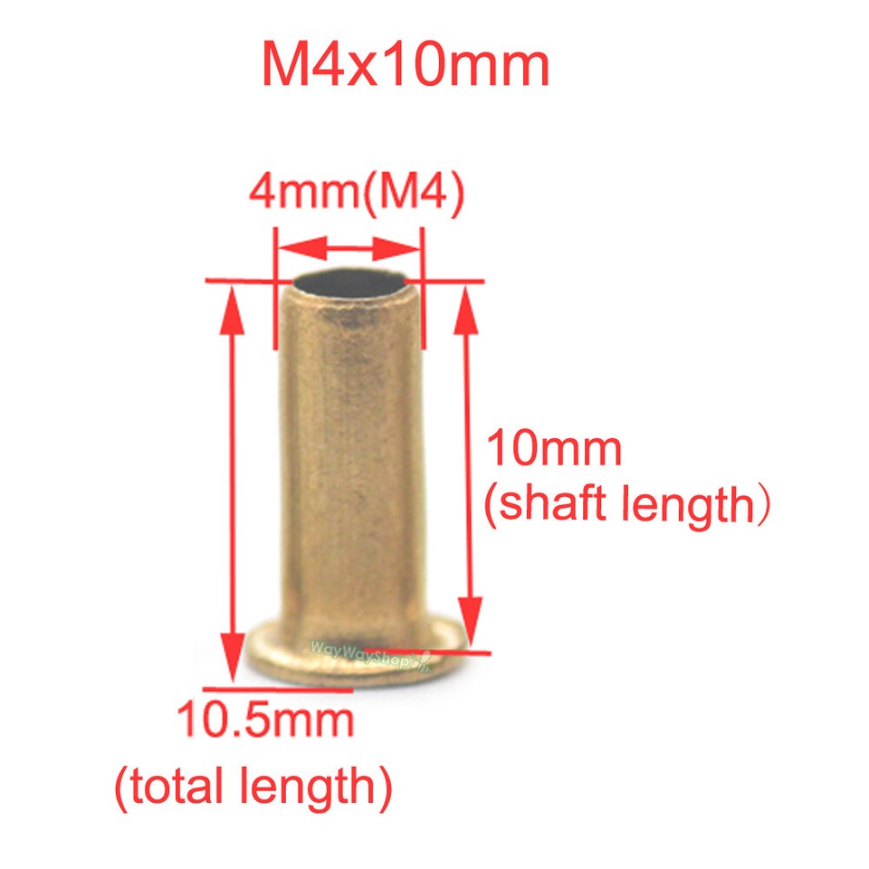 M3 M4 Metric Brass Grommet Eyelet Rivet Crafting Finding Through Nut ...