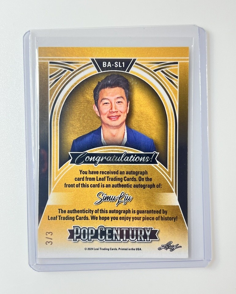 2024 Leaf Pop Century Simu Liu Auto Autograph Card 3/3 | eBay