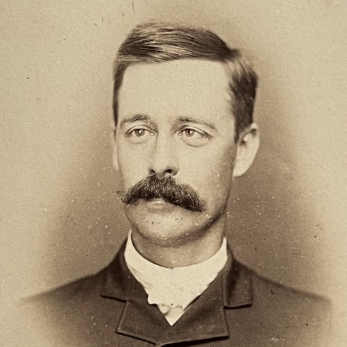 Antique Cabinet Card Photograph Handsome Man Crossed Eye Mustache ...