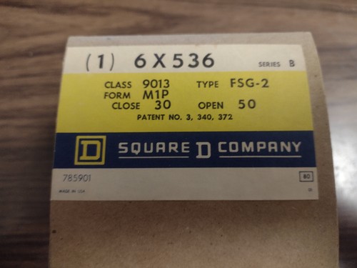 Square D Company FSG-2 Class 9013 Form M4P Close 20 Open 40 - New Old ...