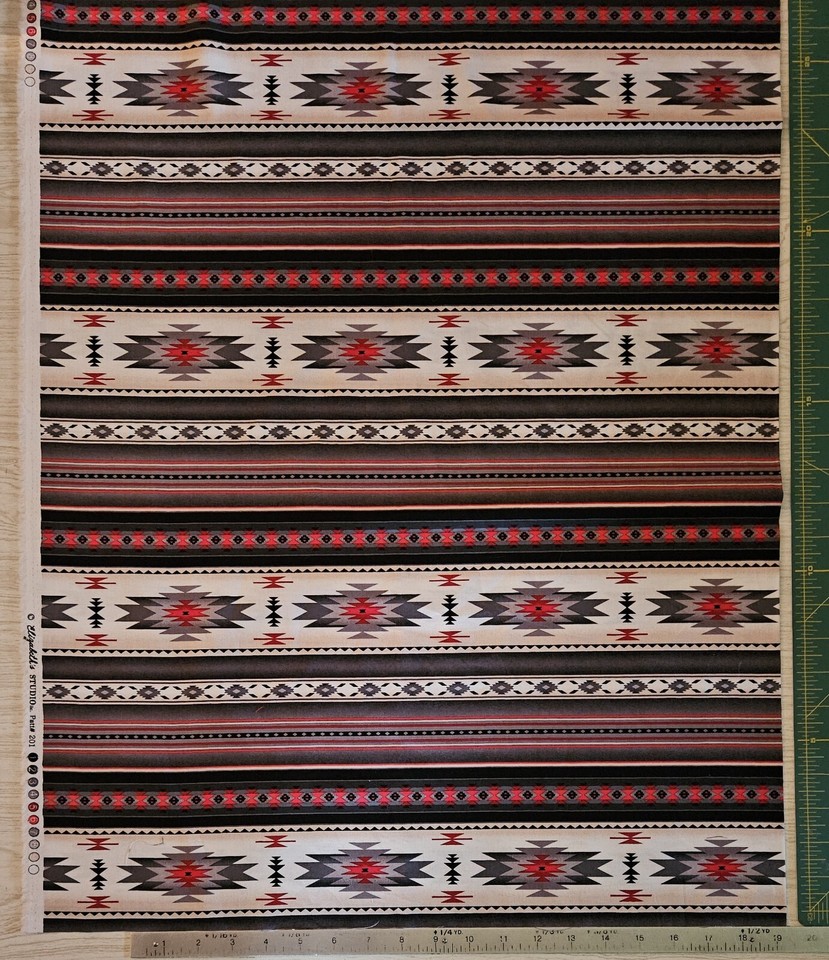 Southwest Native Fabric Red ELIZABETHs STUDIO Quilters Cotton Scant 1 ...