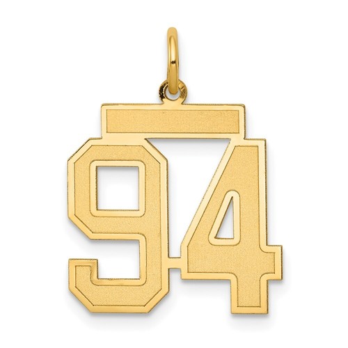 14k Medium Satin Number 94 Charm | eBay