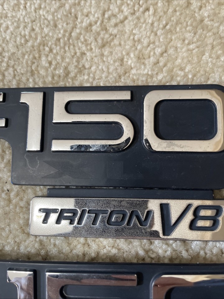 Fits 97-03 Ford Truck F150 XLT Emblems Pair 1997-2003 OEM With Triton ...