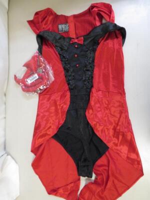 Leg Avenue Devlish Darling Devil Halloween Costume Tux Bodysuit Size 1X ...