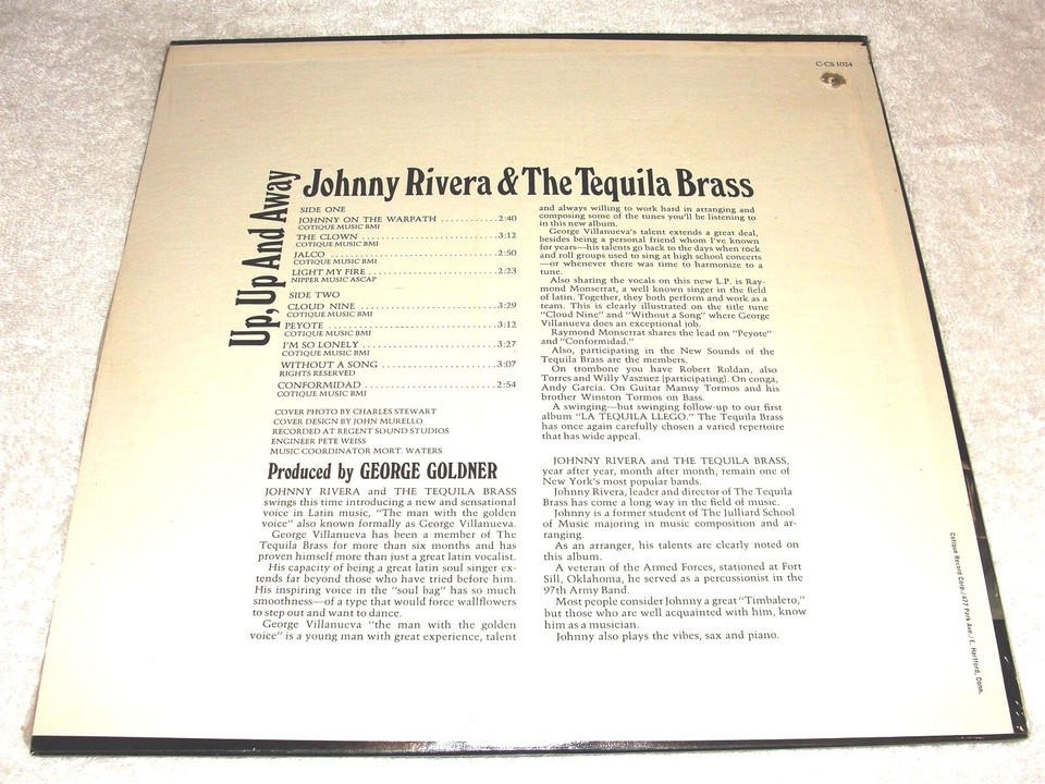 Johnny Rivera "Up, Up and Away" 1966 Latin LP, SEALED!, Original ...