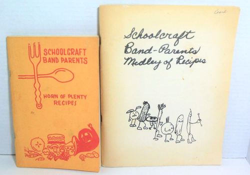 LOT Schoolcraft Michigan Band Parents Cookbook I 1963 AND II 1972 Free ...