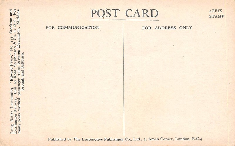 Long Boiler Locomotive Edward Pease 114 Stockton & Darlingon UK | eBay