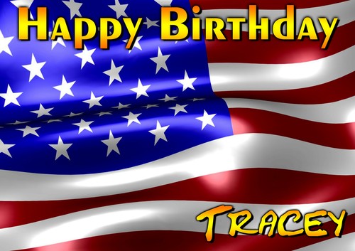 USA America American Flag Flags Happy Birthday PERSONALISED greeting ...