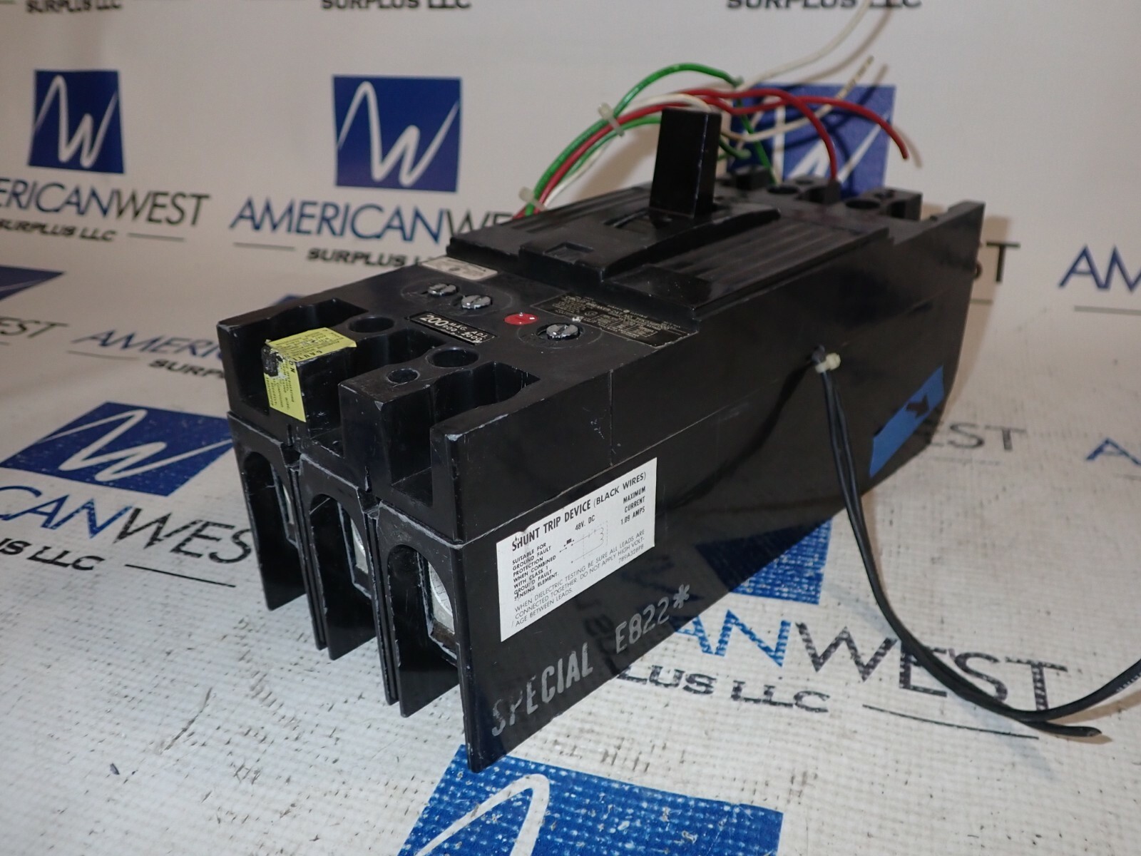 GE TFK236F000 200 amp 600 volt 3 Pole TFK236200 + 48VDC Shunt + Aux ...