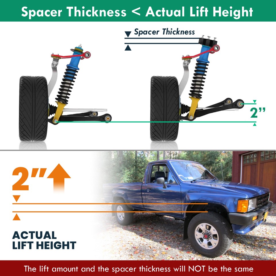 2" Black Front Suspension Leveling Lift Kit For 1986-1995 Toyota T100 ...