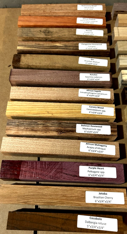 25 DIFFERENT PIECES BEAUTIFUL KILN DRIED PEN LATHE BLANKS ~6" X 3/4" X ...