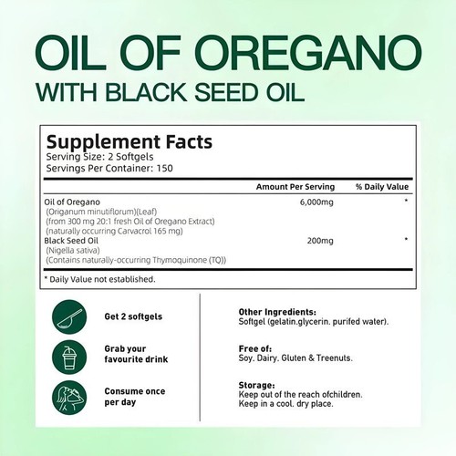 3 PC Oil Oregano Supplement 300 Caps Highly Effective Botanical Dietary ...