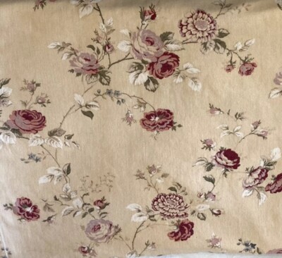 WAVERLY Tablecloth Yellow Floral Roses 68” x 102” Oblong 100% Cotton | eBay