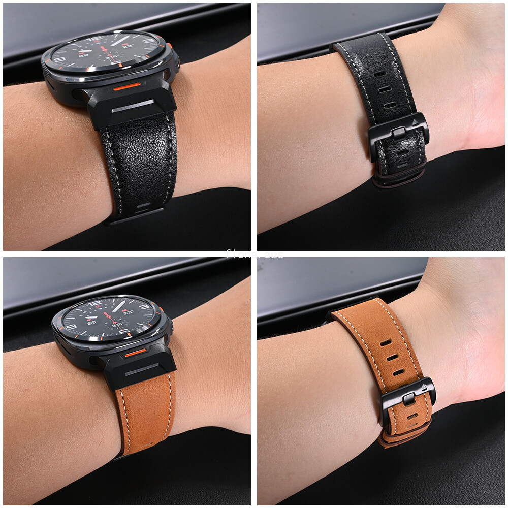 Leather Strap For Samsung Galaxy Watch Ultra 47MM Smartwatch Band ...
