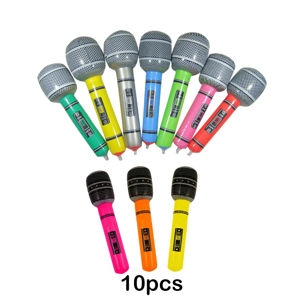 Themed Party Birthday Inflatable Blow Up Singing Microphone Balloons ...