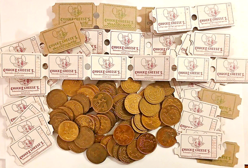 Chuck E Cheese Pizza Token & Ticket Lot Of 120 60 Tokens 60 Tickets | eBay