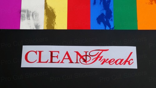 CLEAN FREAK Coloured Chromes Funny Die Cut Vinyl Car Stickers Decals ...