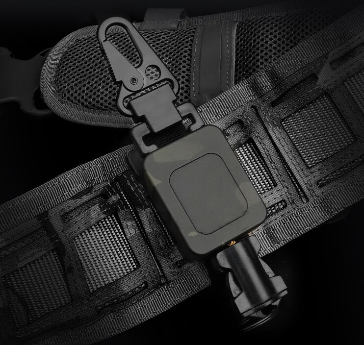 Tactical Retractable Metal Steel Key Ring Chain Nylon Rope Belt Clip ...