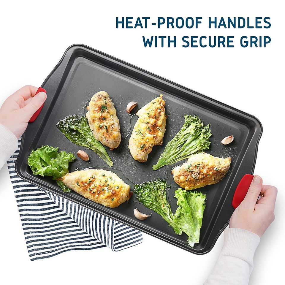 2 Piece Baking Sheet Pan Set Joytable Nonstick Steel Durable Large ...