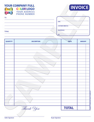 250 3-Part Color Custom Invoice / Receipt / Estimate / Quote / 8.5X11 ...