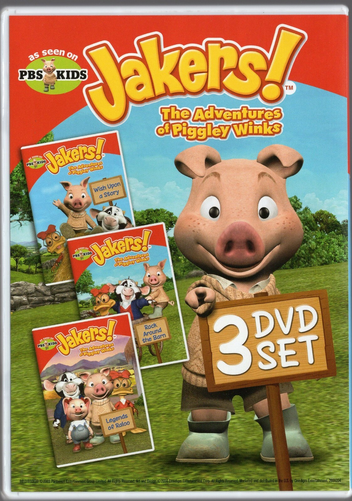 JAKERS ADVENTURES OF PIGGLEY WINKS Lot of 3 DVD 12 Episodes PBS KIDS ...