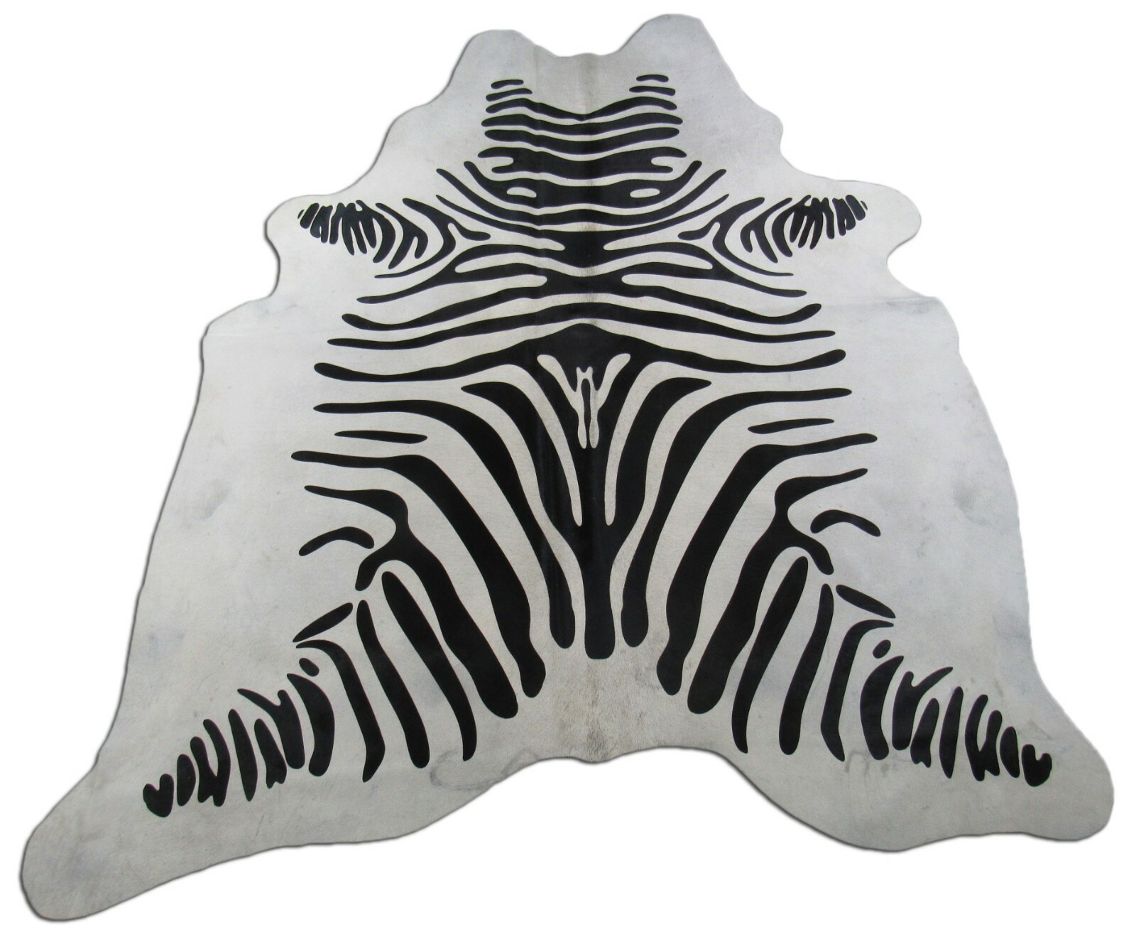 Zebra Cowhide Rug Genuine Zebra Print Cowhide with Black Stripes ~6.5 ...