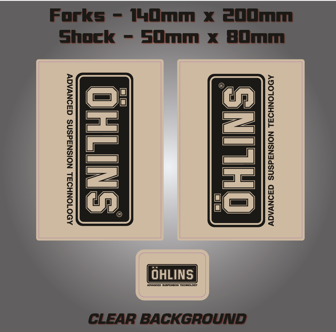 Motocross MX KTM OHLINS Fork Leg & Shock Decal Stickers CLEAR ...