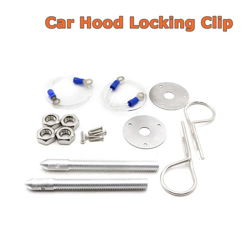 Car Universal Hood Mount Locking Clip Bonnet Latch Catch Pin Screw Bolt ...