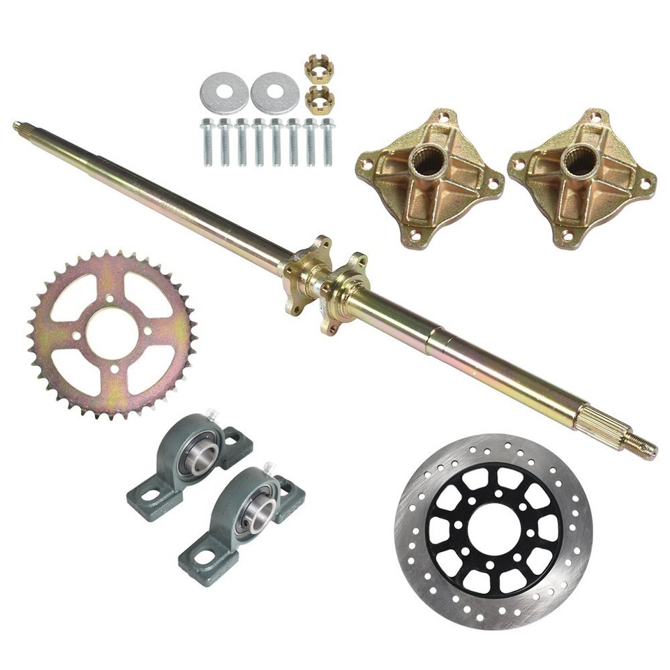 Go Kart Rear Live Axle Kit Sprocket Hub Brake Assembly Chian Disc 29 ...