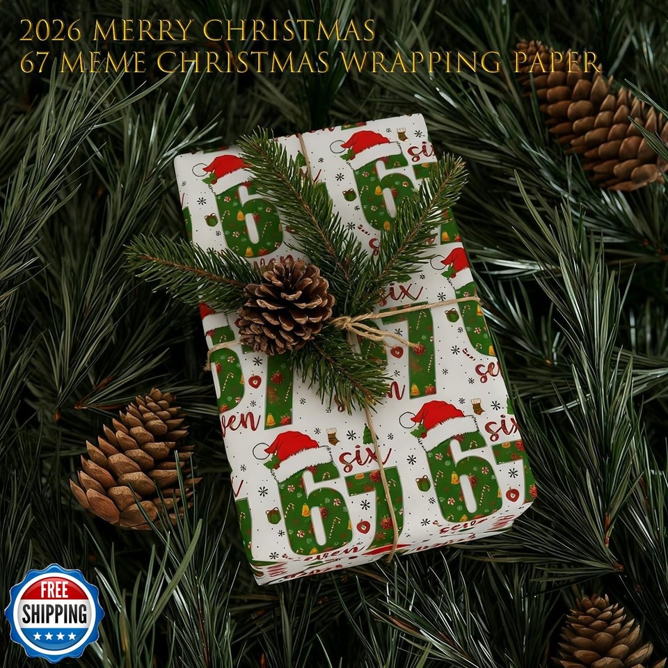 5-Sheets 67 Christmas Wrapping Paper, Funny 67 Meme Wrapping Pape | eBay