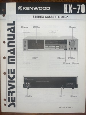 Kenwood KX-70 Cassette Deck Service Manual | eBay