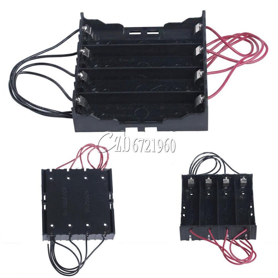 Plastic Battery Case Holder Storage Box For 4x 18650 Rechargeable ...