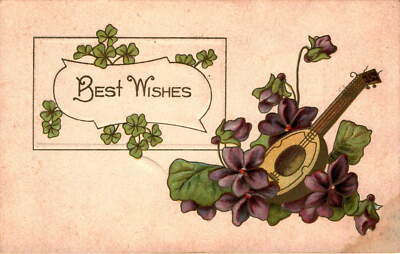 BEST WISHES POST CARD CORRESPONDENCE ADDRESS POSTAGE STAMP DOMESTIC ONE ...