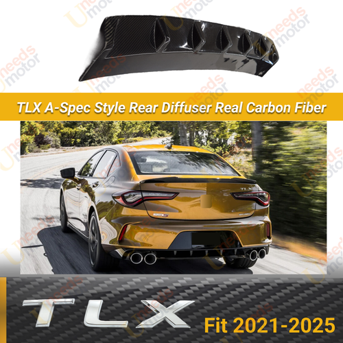 Fits 2021-25 TLX Type S Style Real Carbon Fiber Body Kit Rear Diffuser ...