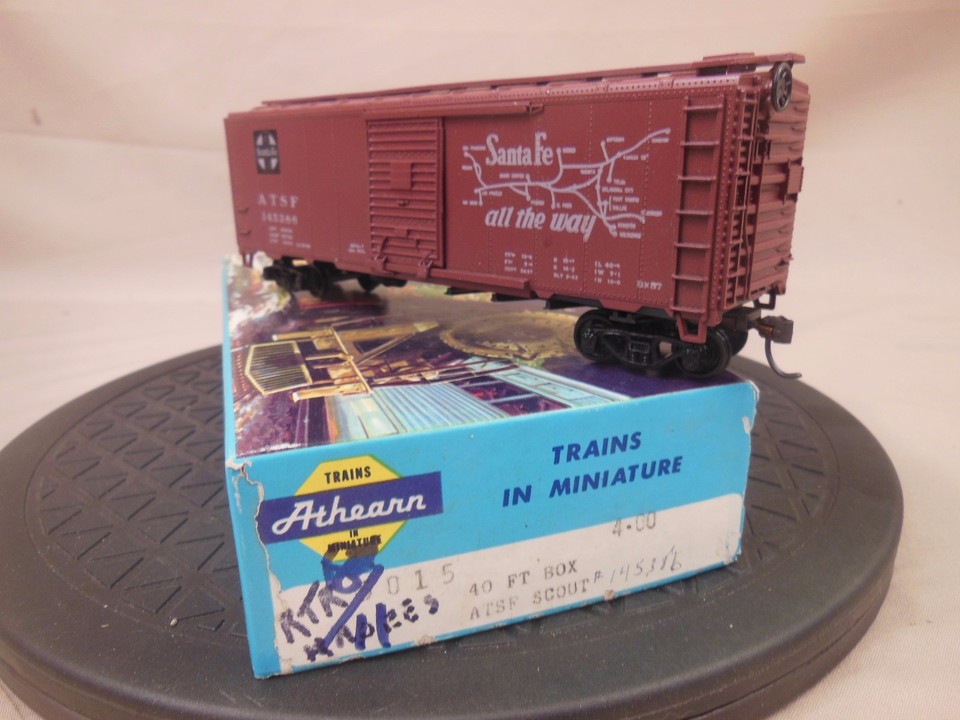 HO SCALE ATHEARN BLUE BOX KIT BUILT 40' BOX CAR ATSF SANTA FE (8/11) | eBay