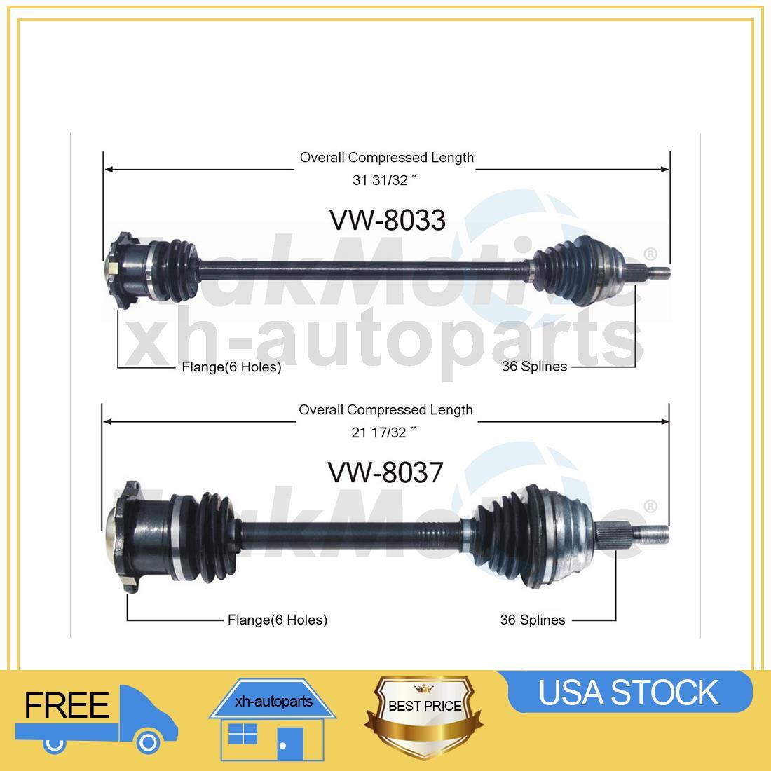 Fits 2000~2002 Audi TT 2X Front Left Front Right TrakMotive CV Axle ...