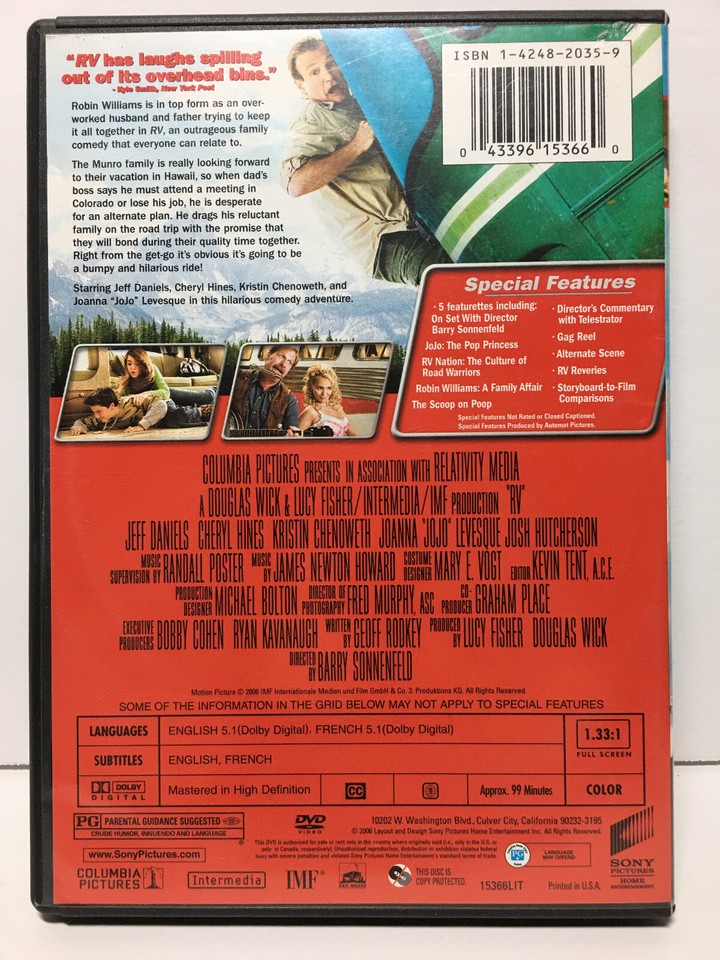 RV (DVD, 2006, Full Frame) Robin Williams - Comedy 43396153660 | eBay