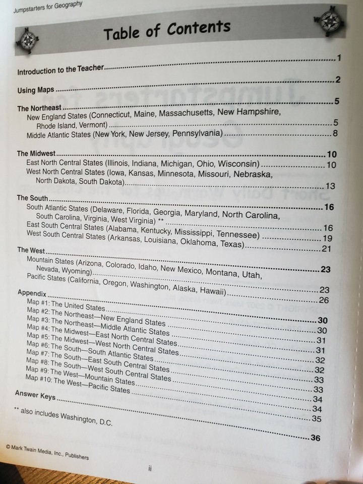 Jumpstarts for Geography: Short Daily Warm-ups Grades 4-8 ...