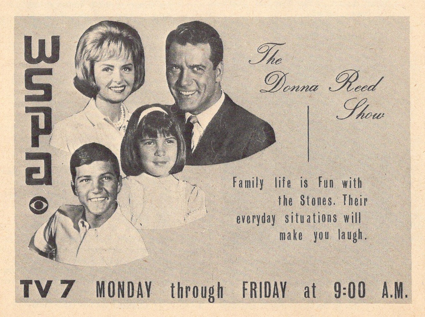 1967 WSPA SOUTH CAROLINA TV AD ~ DONNA REED SHOW PAUL & PATTY PETERSEN ...