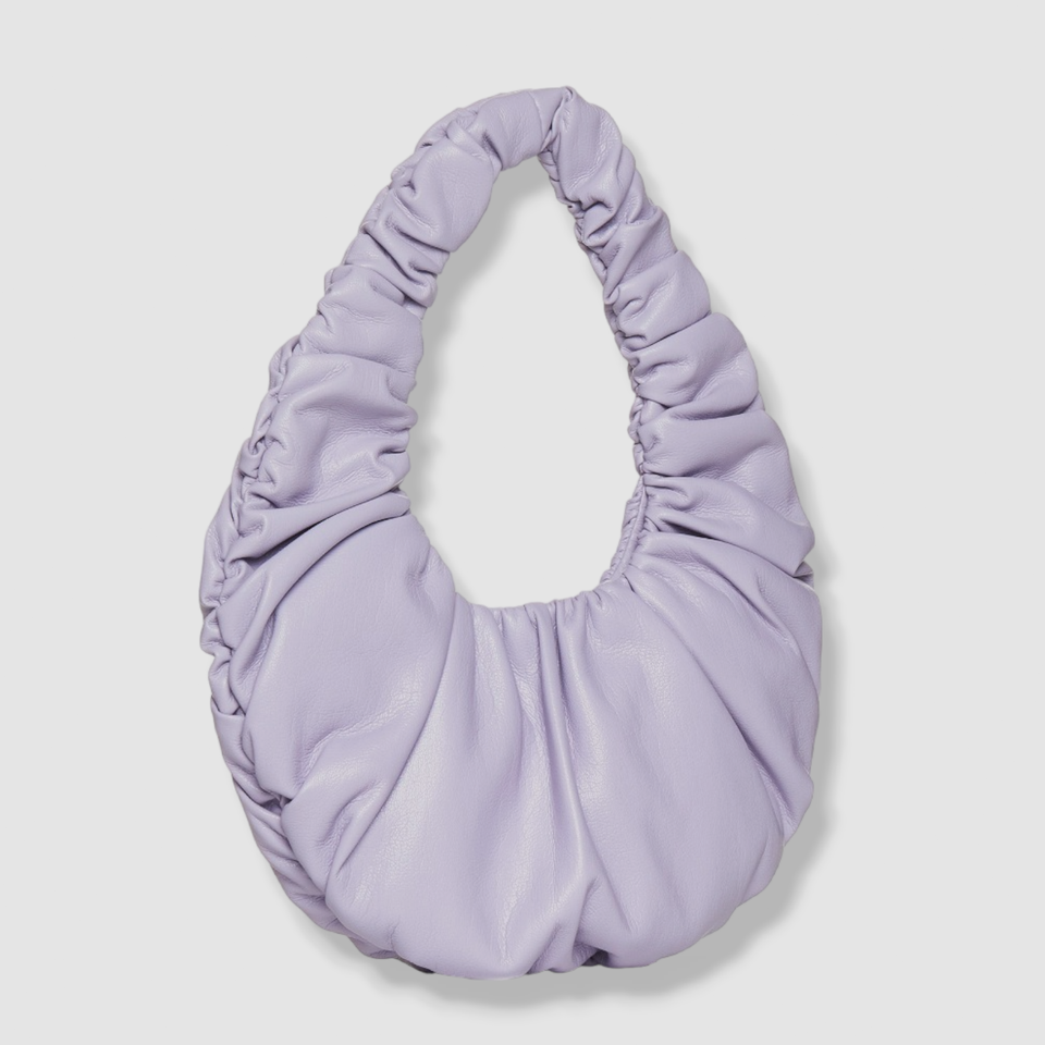 $496 Nanushka Women's Purple Anja Mini Ruched Faux Leather Shoulder ...